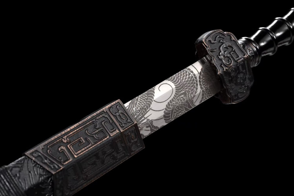 Chinese Sword Ruyi jian Swords Real(Forged Spring Steel Etched Blade ...