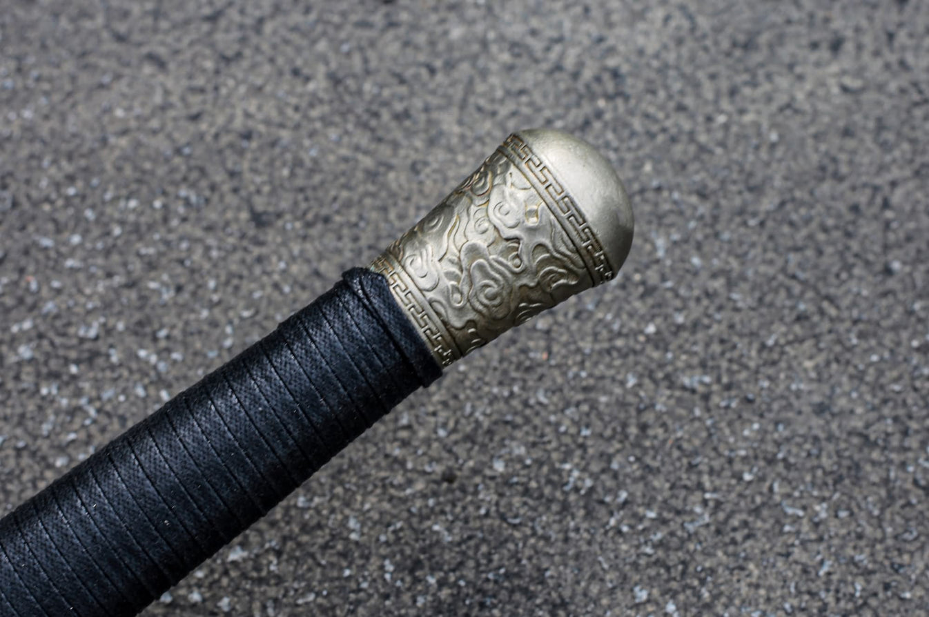 European Longsword – Hand-Forged T10 Patterned Steel Blade with Crossg ...