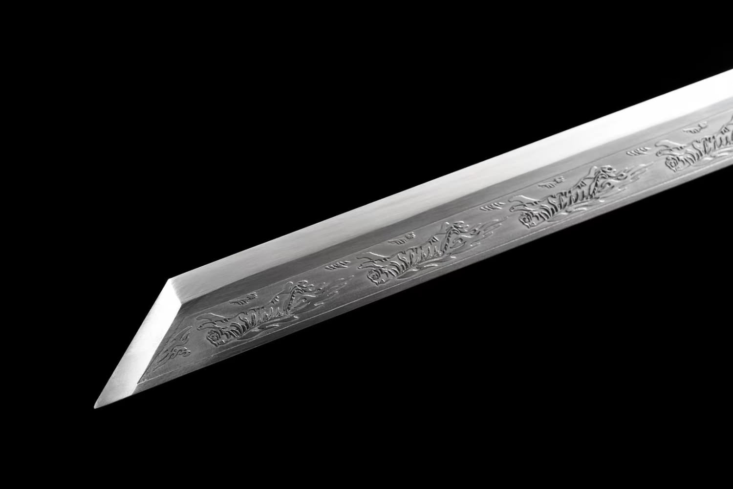 Black Gold Ancient Sabre Swords Real,Forged Etch Blade,Black Fittings ...