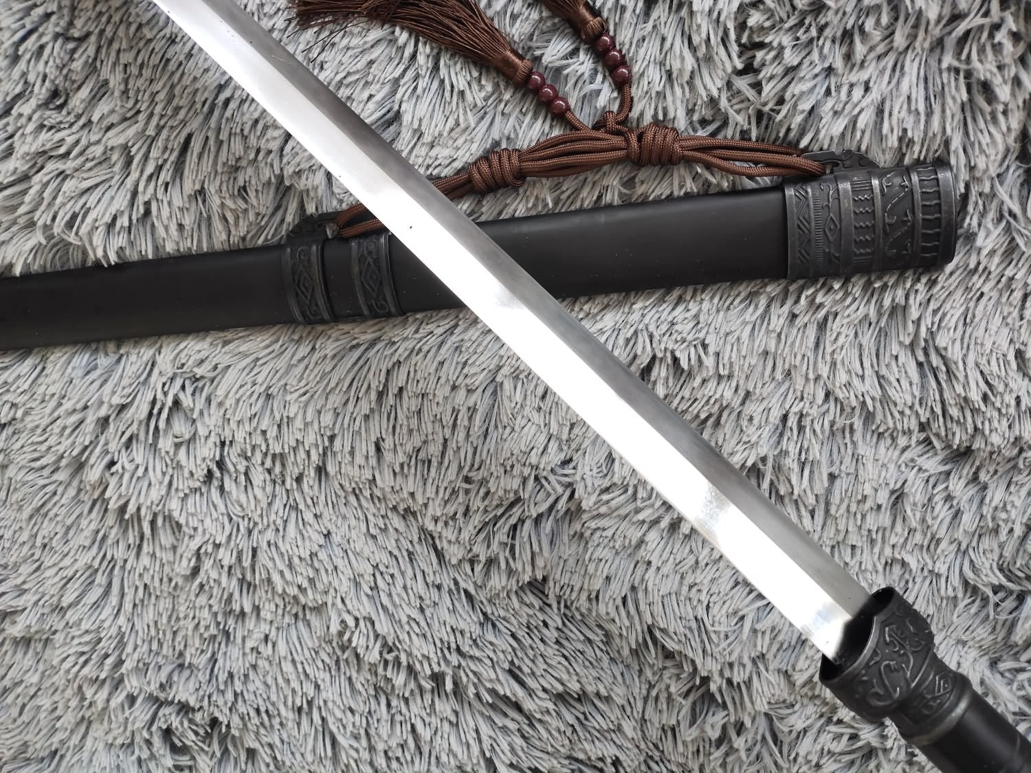 LONGSWORD Handcrafted wolong jian Sword with Forged High Carbon Steel ...