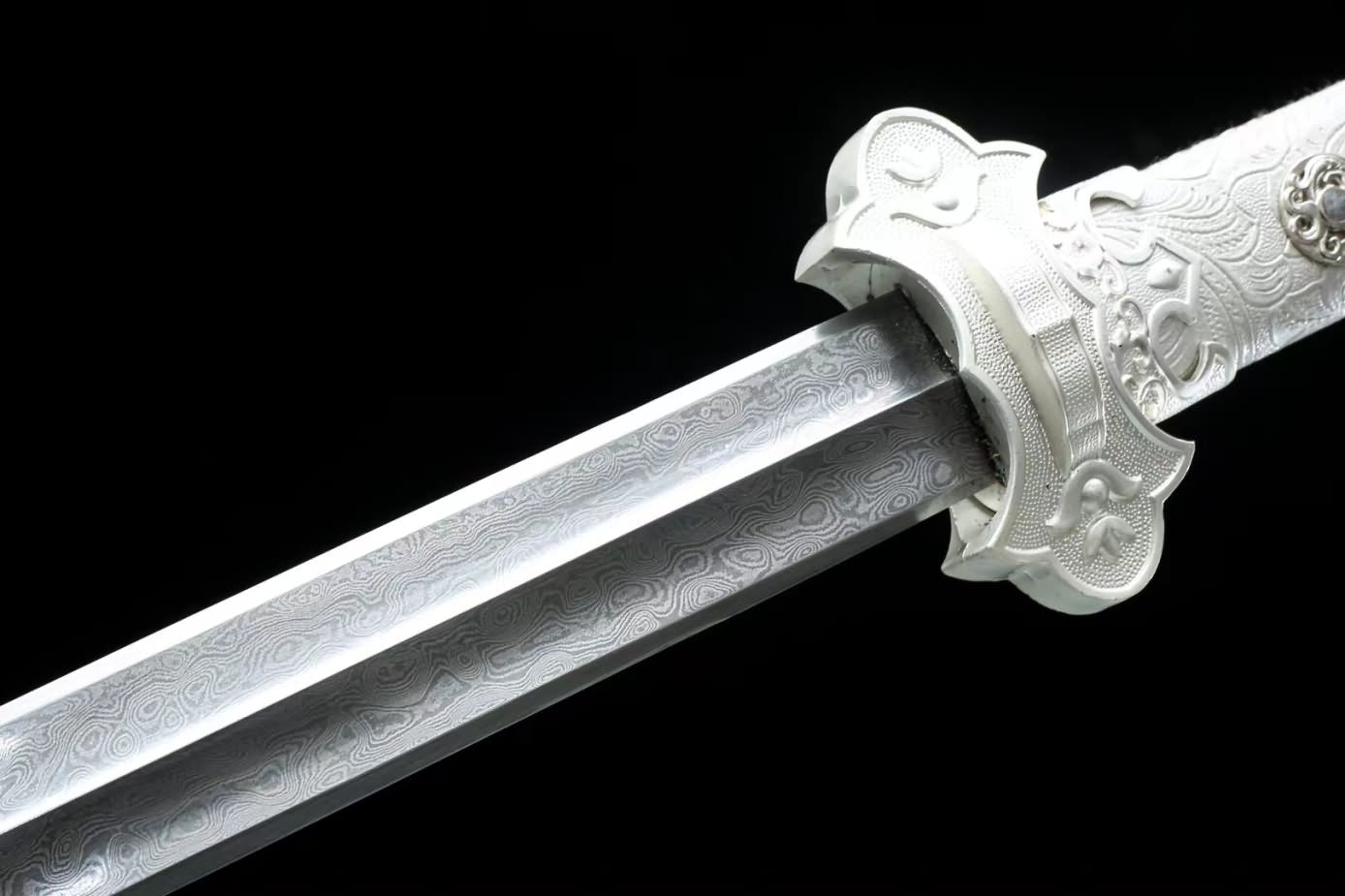 Tang jian Swords Real(Forged Damascus Steel Blade,Alloy Fittings ...