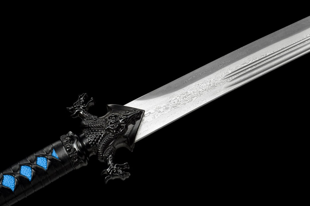 Dragon dao,Machetes Sword Real,Hand Forged Damascus Steel Blade,Alloy ...