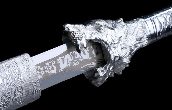 Chineae Swords Real,Silver Dragon Tang jian,Battle Ready Hand Forged ...