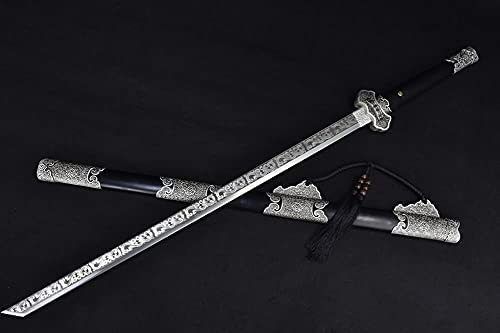 Chinese Swords,Tang dao,Hand Forged Stainless Steel Blade,Black Wood ...