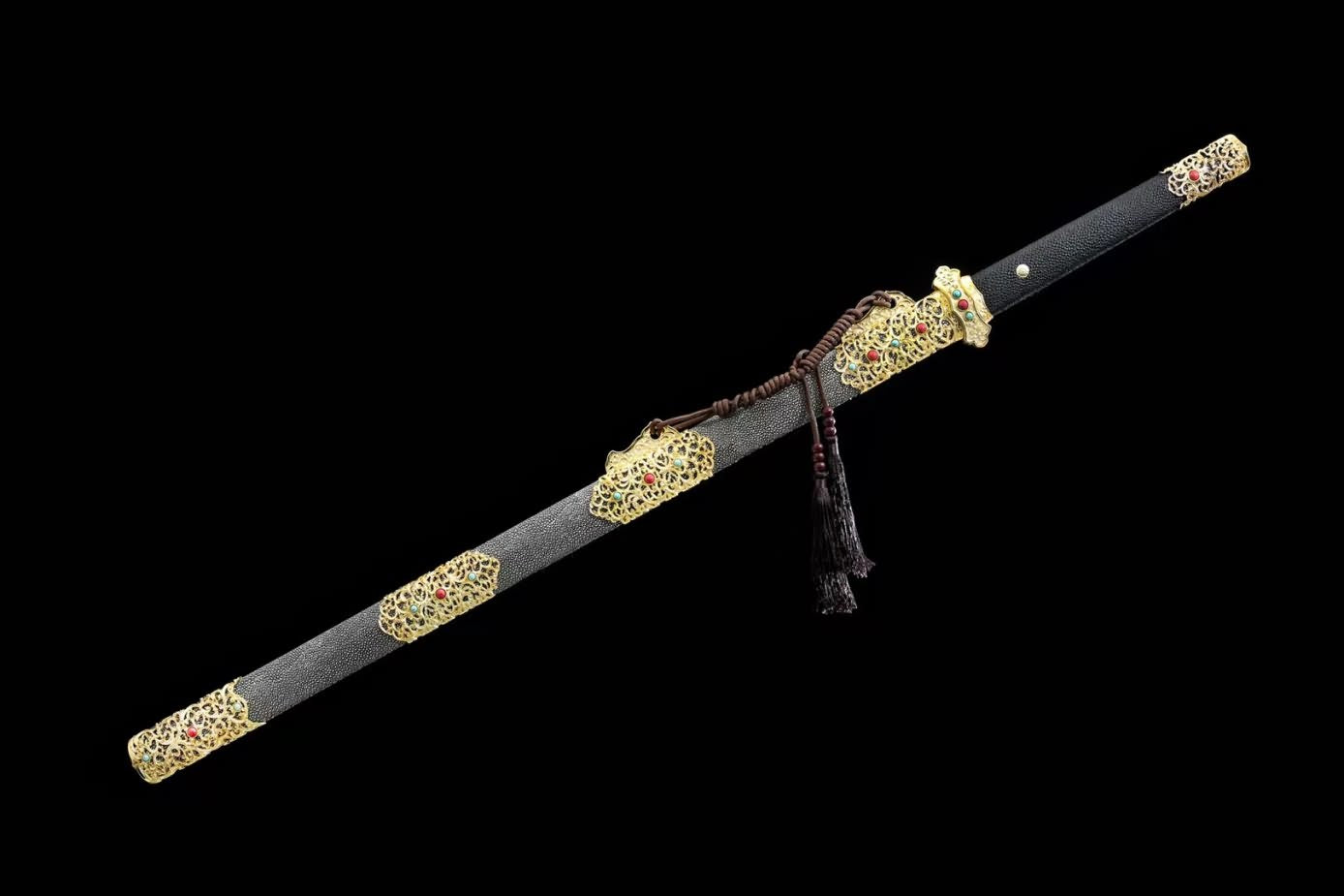 Tactical Swords Damascus Steel Blade,Fake Stingray Skin scabbard ...