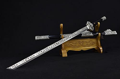 Chinese Swords,Tang dao,Hand Forged Stainless Steel Blade,Black Wood ...