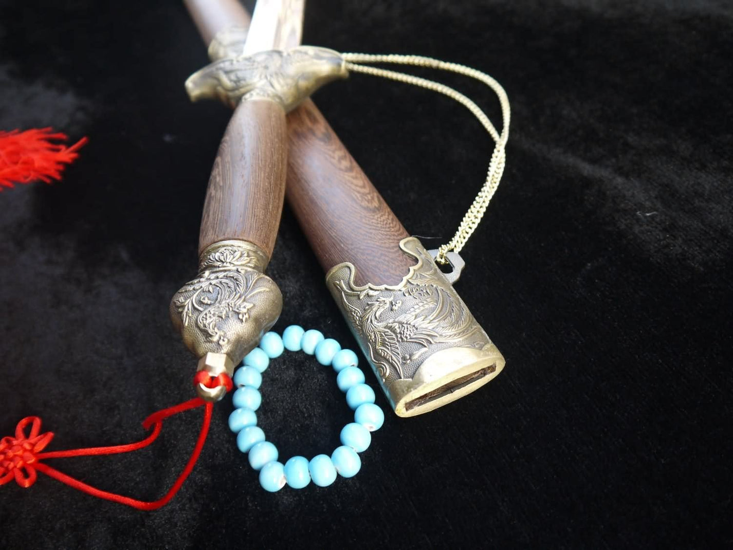 Training Sword,Tai Chi jian,Stainless Steel blade,Rosewood Scabbard ...