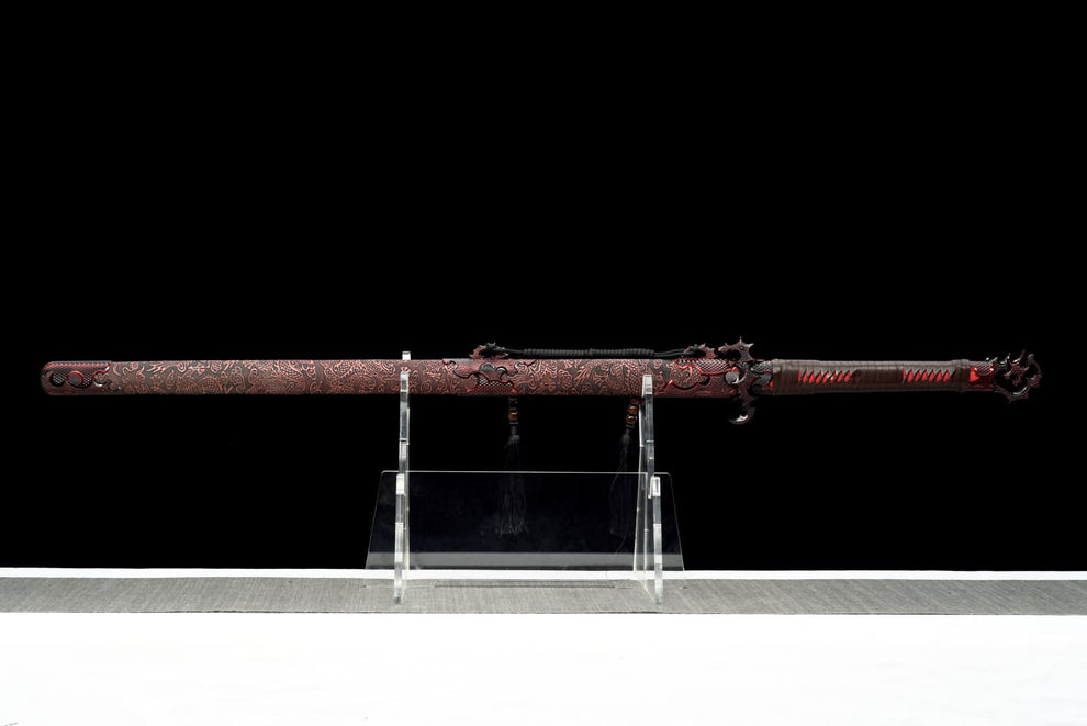 Chineae Swords Real,Red Dragon Tang dao Sword,Battle Ready Hand Forge ...