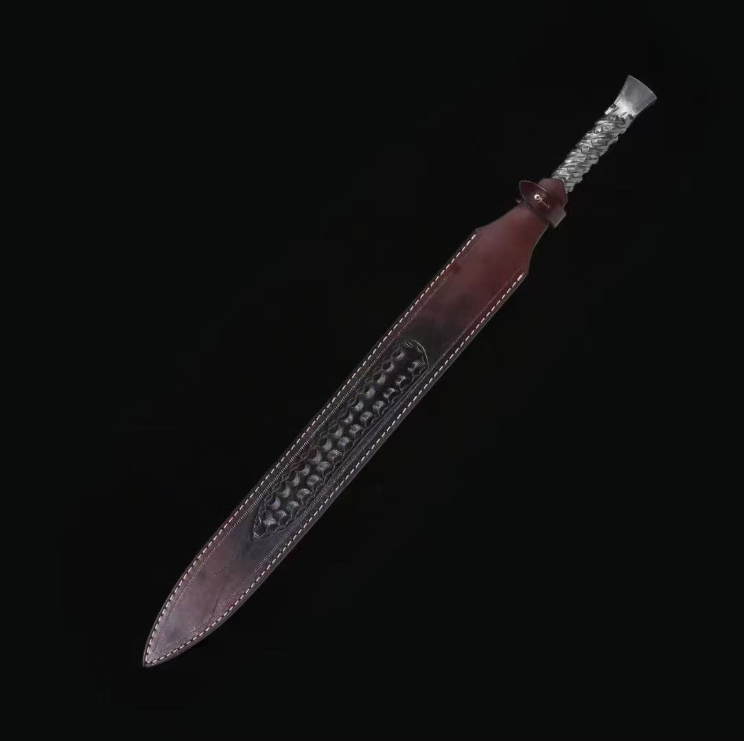 Chinese Sword,One-Piece Sword Real,Full Tang(Forged Damascus Steel Bl ...