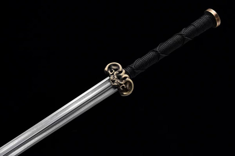 Han Sword Damascus Steel bade,Brass fittings Battle Ready,Chinese Sword ...