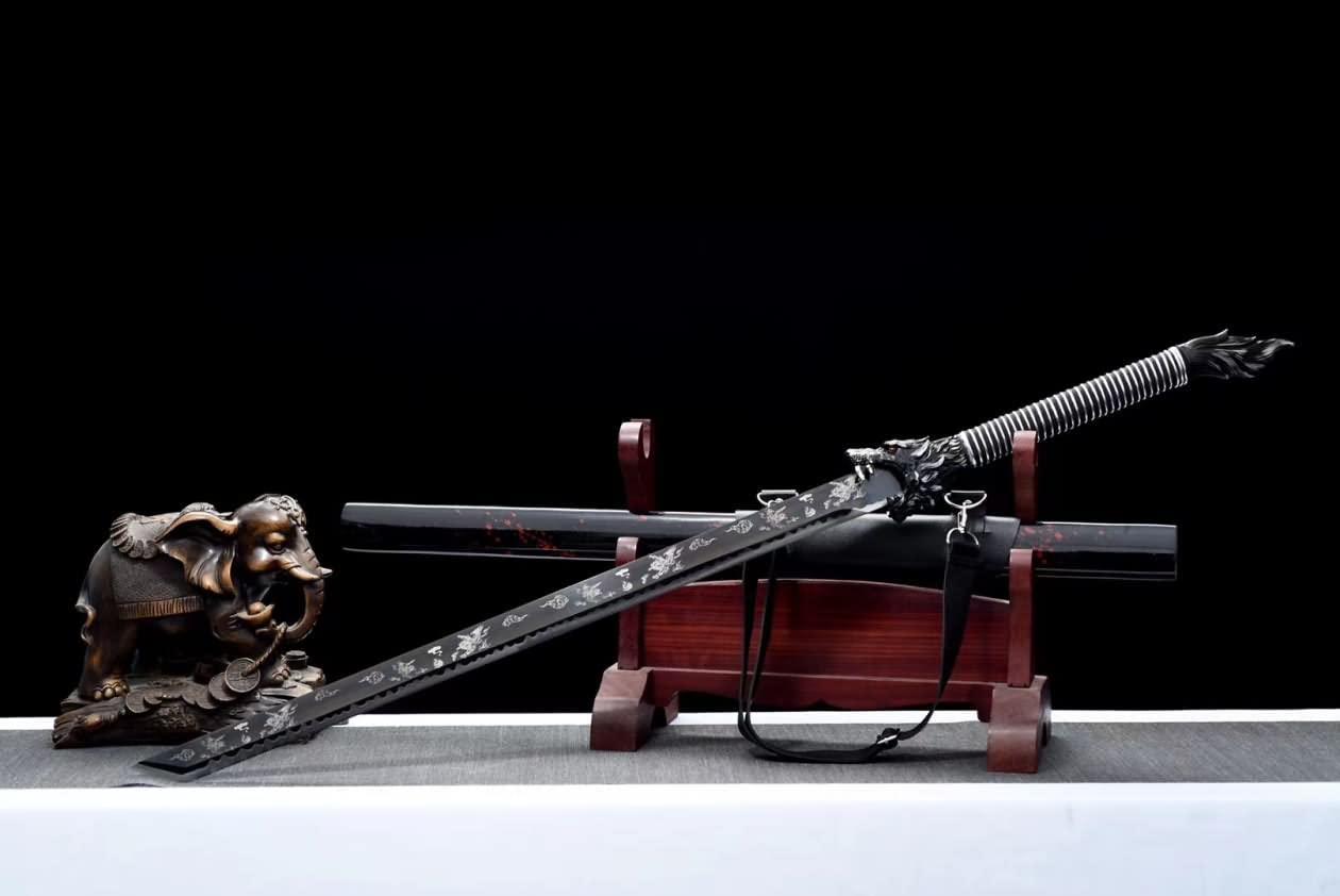 Chinese Sword,Wolf Head Knife(Forged High Carbon Steel Blades,Alloy ...