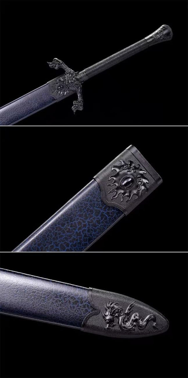Chinese Sword,Flying Dragon Jian(Forged Blades,Solid Wood Scabbard ...