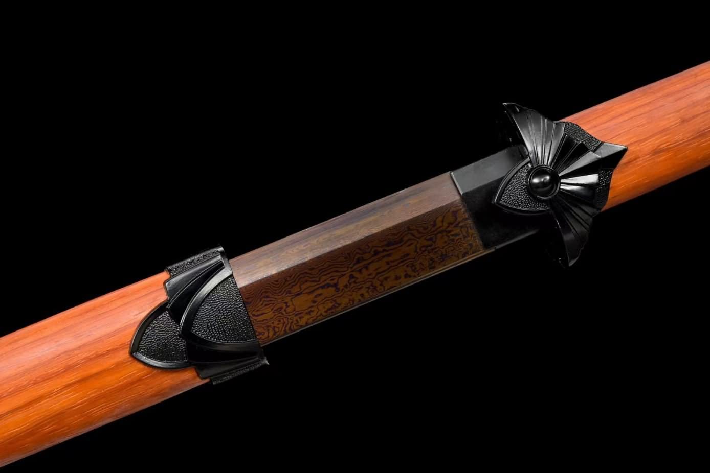 LOONGSWORD,Chinese Sword,Tang dao Swords Real Damascus Steel redwood ...