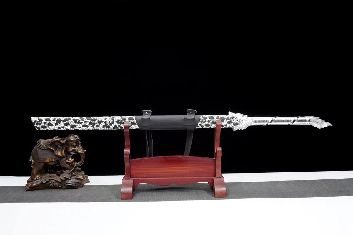 Chinese Sword,Wolf Head Machete,Forged high Carbon Steel Silver Blades ...