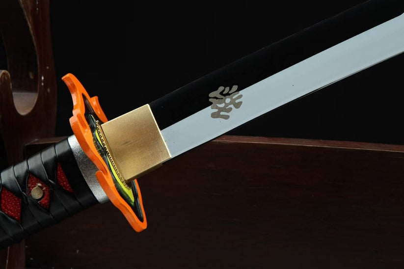 Cosplay Demon Slayer Samurai Sword Forged Medium Carbon Steel Katana ...