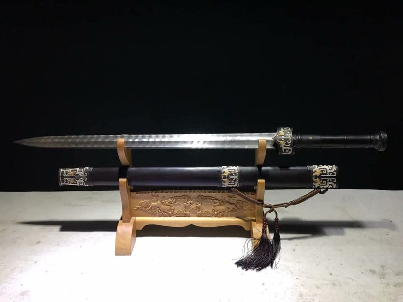 yuewang Sword Real,Forged Damascus Steel Blades,Brass Fittings ...
