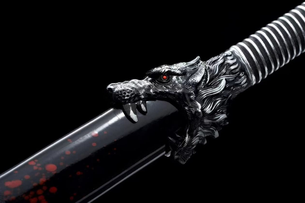 Chinese Sword,Wolf Head Knife(Forged High Carbon Steel Blades,Alloy ...
