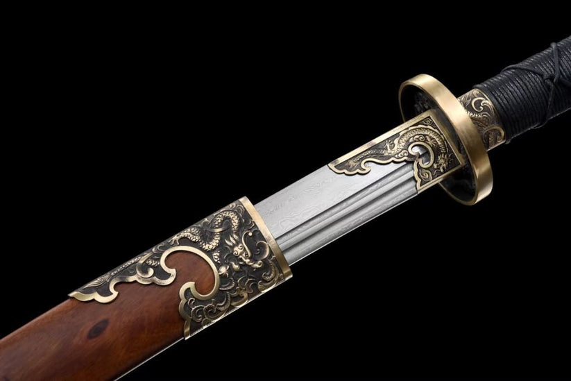 Chinese Sword,Broadsword Real(Forged Damascus Steel Blade,Rosewood ...