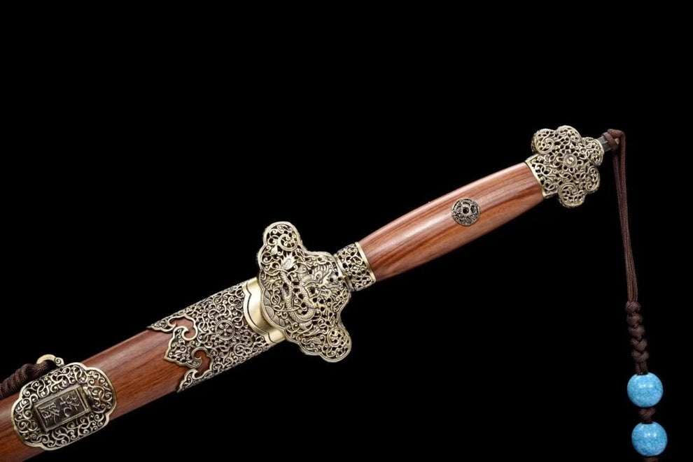 Chinese Qing Sword Real,Forged Damascus Steel Blades,Brass Fittings ...