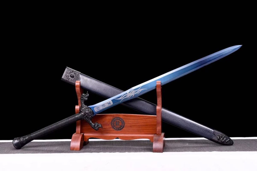 Chinese Sword,Flying Dragon Jian(Forged Blades,Solid Wood Scabbard ...