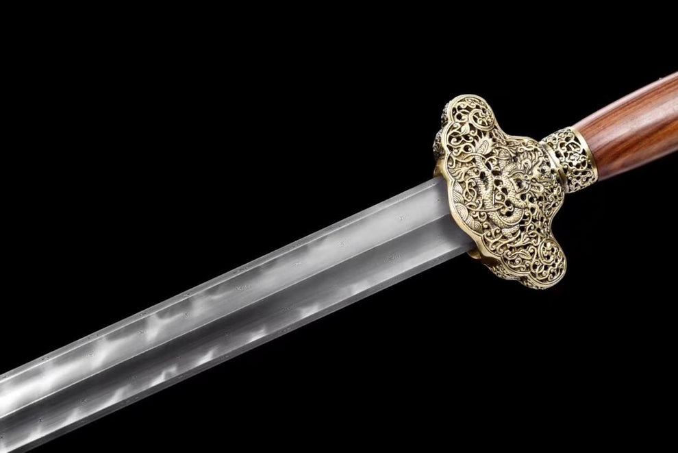 Chinese Qing Sword Real,Forged Damascus Steel Blades,Brass Fittings ...