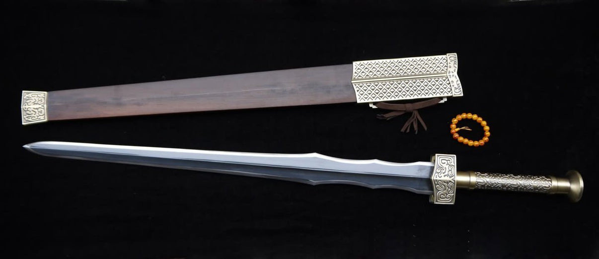 Hua Mulan jian sword,Medium carbon steel black blade,Alloy fittings ...