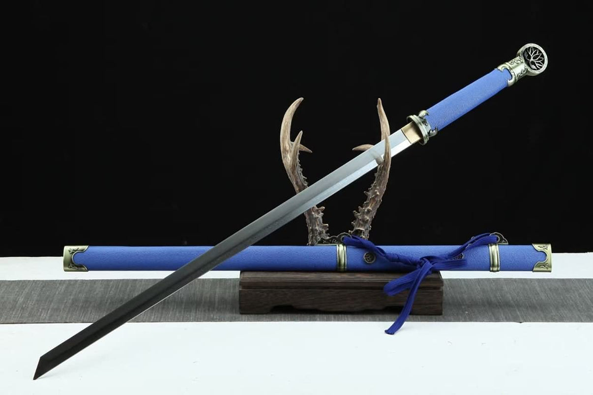 Tang dao Sword Real(Forged Damascus Steel Blade) Battle Ready,Full Ta ...
