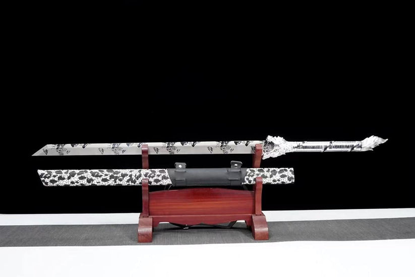 Chinese Sword,Wolf Head Machete,Forged high Carbon Steel Silver Blades ...