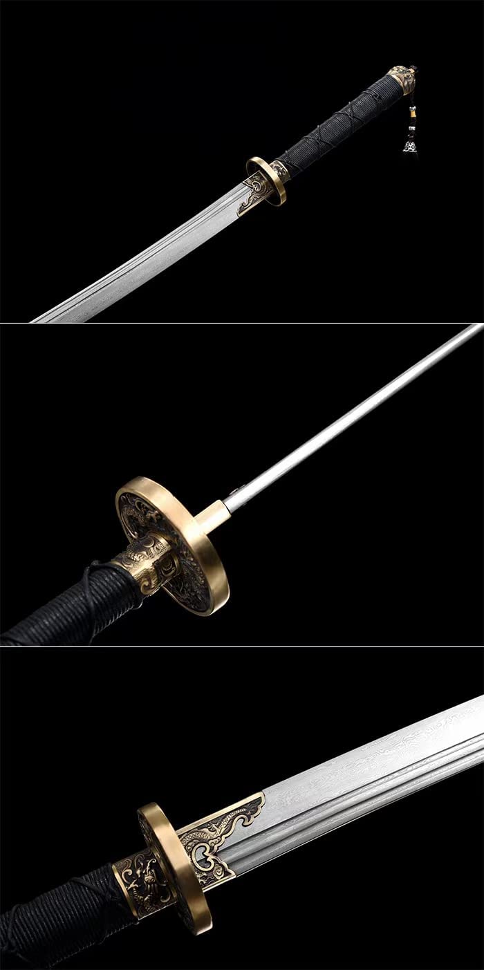 Chinese Sword,Broadsword Real(Forged Damascus Steel Blade,Rosewood ...