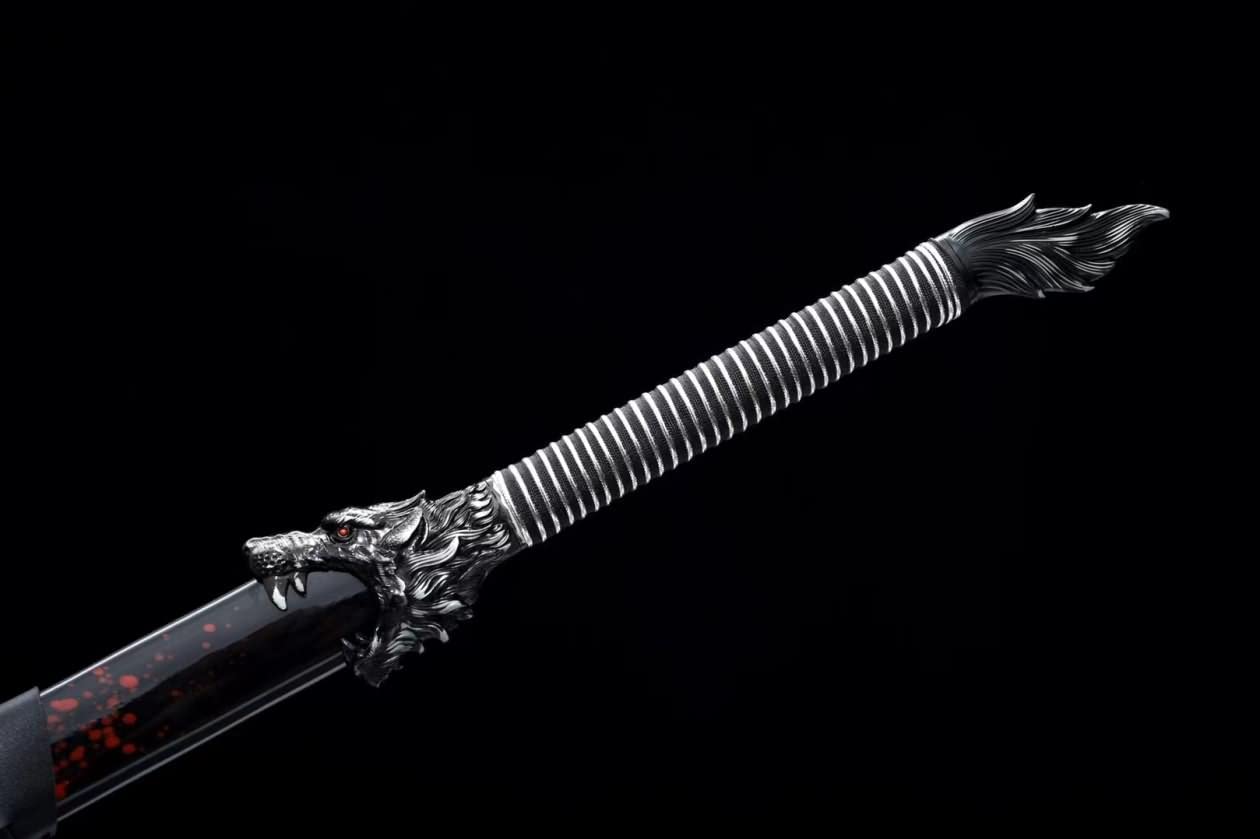 Chinese Sword,Wolf Head Knife(Forged High Carbon Steel Blades,Alloy ...