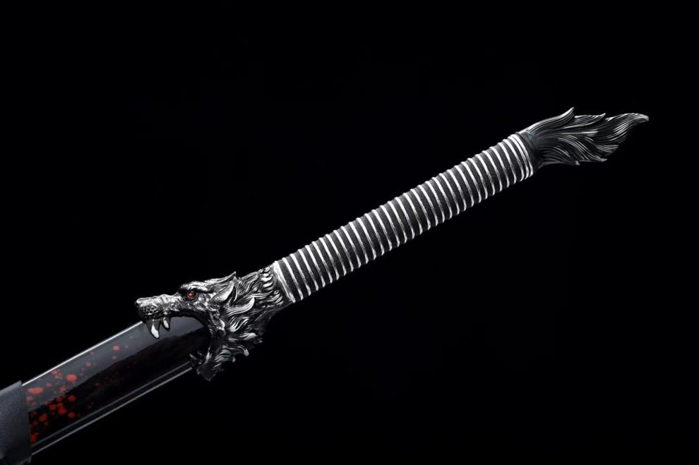 Chinese Sword,Wolf Head Knife(Forged High Carbon Steel Blades,Alloy ...