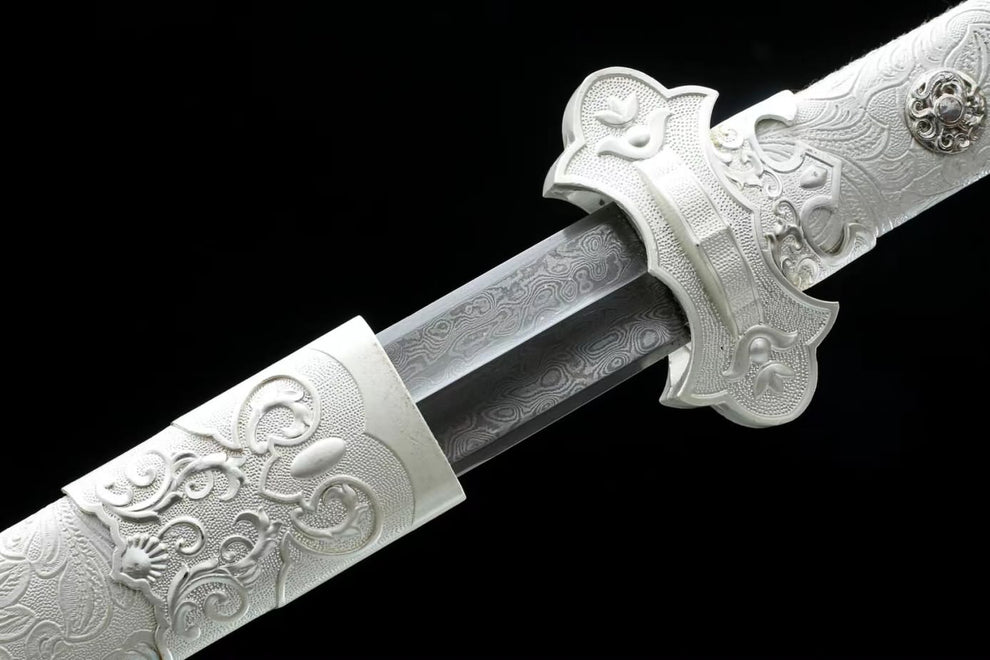 Tang jian Swords Real(Forged Damascus Steel Blade,Alloy Fittings ...