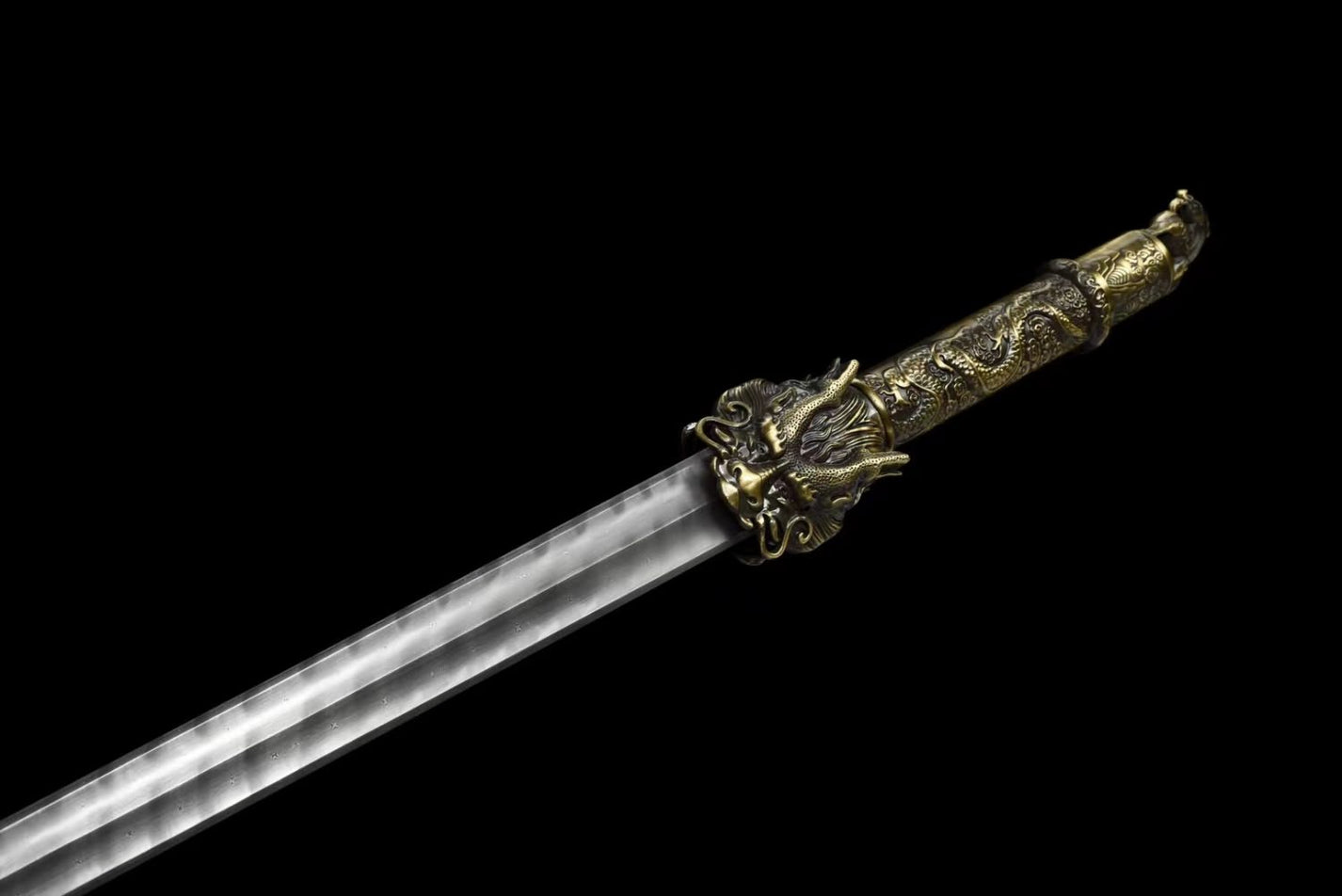 LOONGSWORD Handmade Damascus Steel Sword with Rosewood Scabbard ...