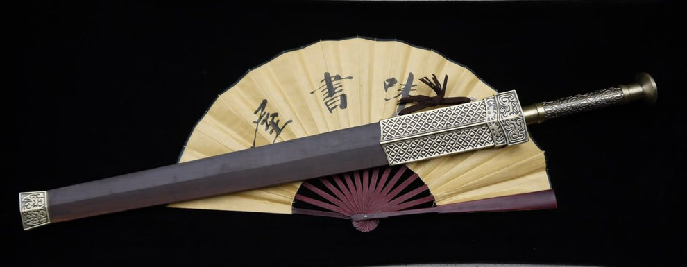 Hua Mulan jian sword,Medium carbon steel black blade,Alloy fittings ...