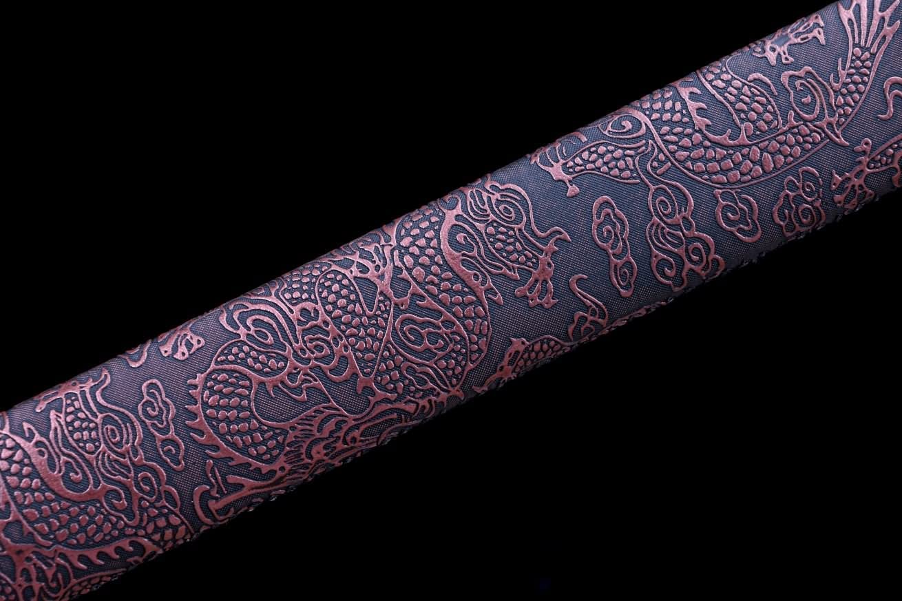 Black Gold Dao Sword Real,Forged High Carbon Steel Etch Blade – Chinese ...