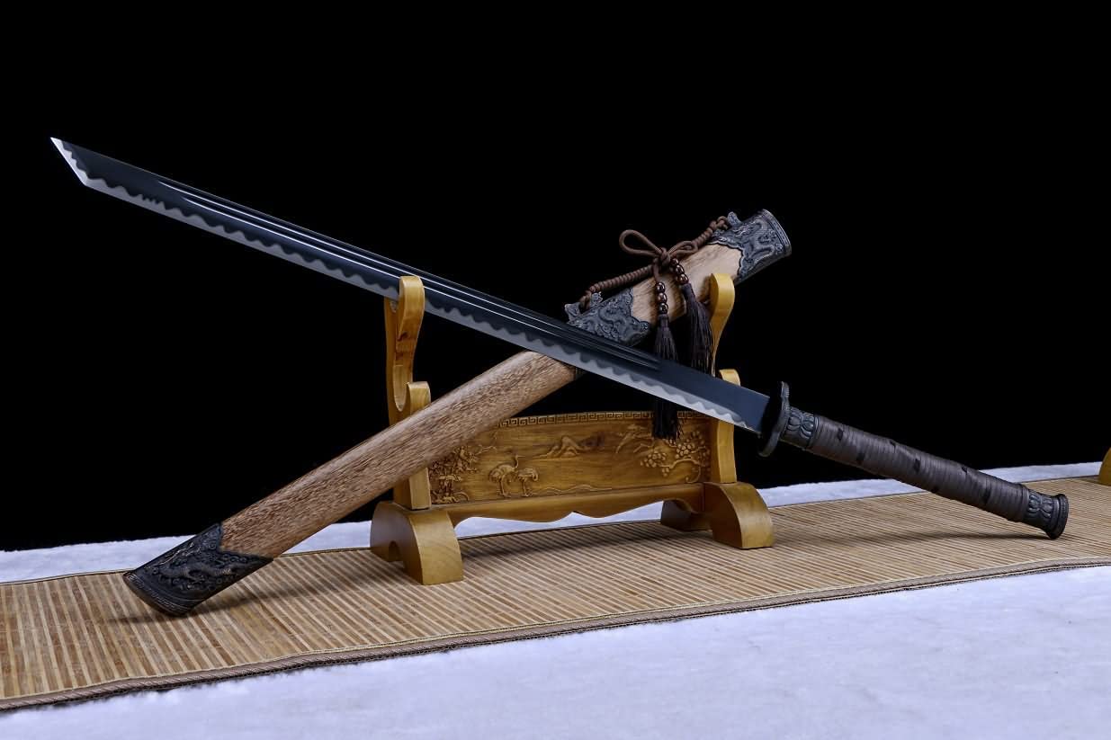 Black Gold Dao Sword,Forged High Carbon Steel Blade,Rosewood Scabbard ...