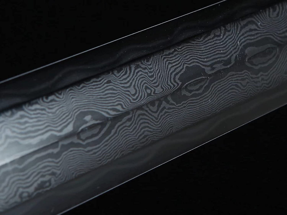 Fire Dragon Swords,Forged Damascus Steel Blade,Red Skin Scabbard,Brass ...