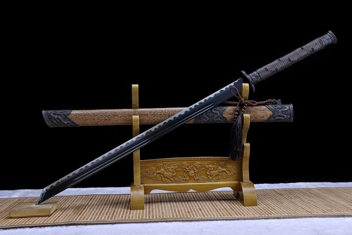 Black Gold Dao Sword,Forged High Carbon Steel Blade,Rosewood Scabbard ...