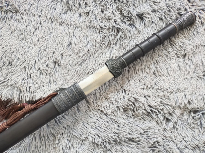 LONGSWORD Handcrafted wolong jian Sword with Forged High Carbon Steel ...