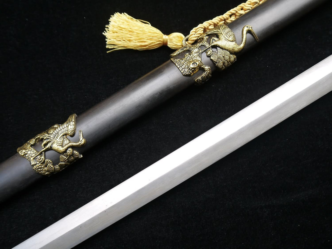 Chinese sword/Folding pattern steel blade/Crane alloy fitting – Chinese ...