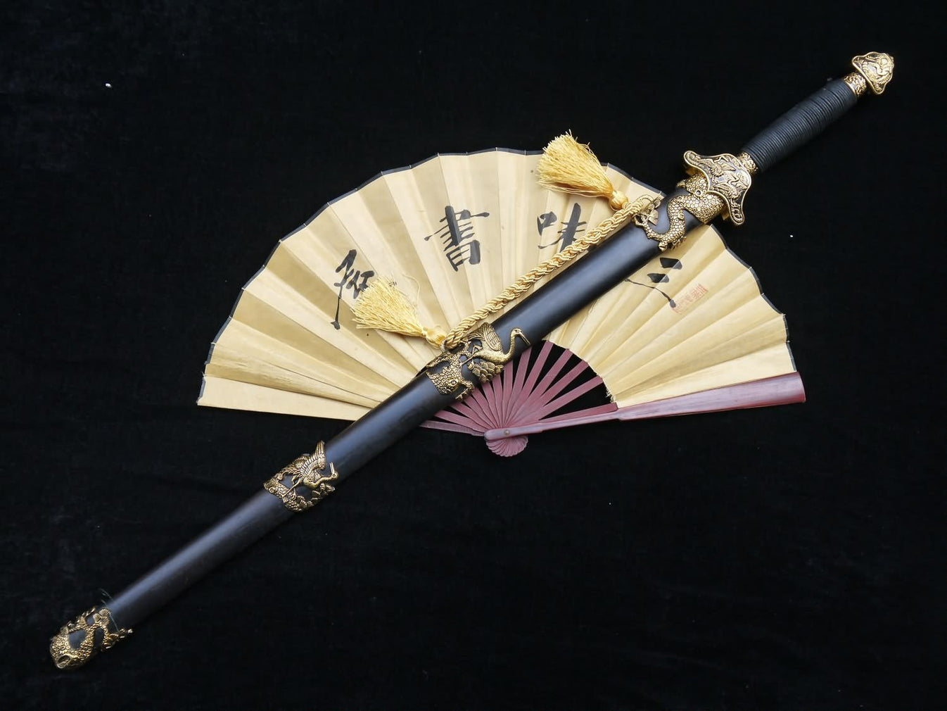 Chinese sword/Folding pattern steel blade/Crane alloy fitting – Chinese ...