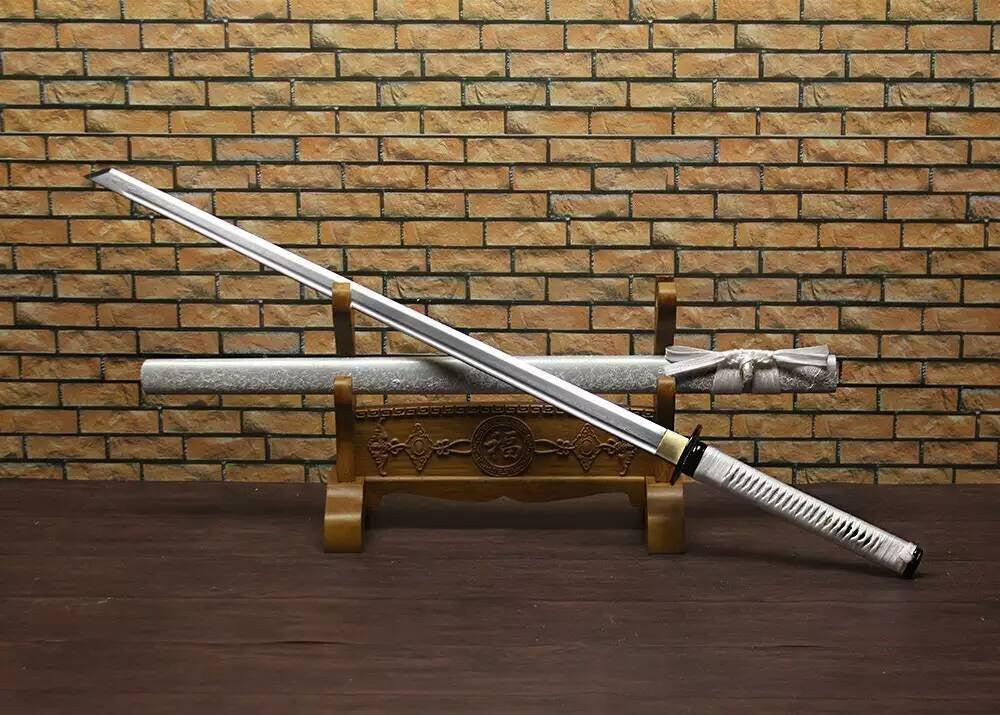 Ninja Sword Katana/Folding pattern steel blade/Solid wood scabbard ...