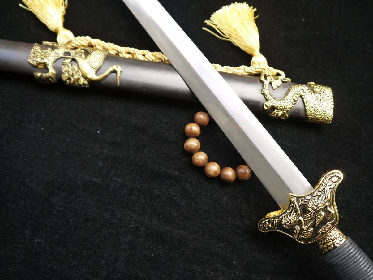 Chinese sword/Folding pattern steel blade/Crane alloy fitting – Chinese ...