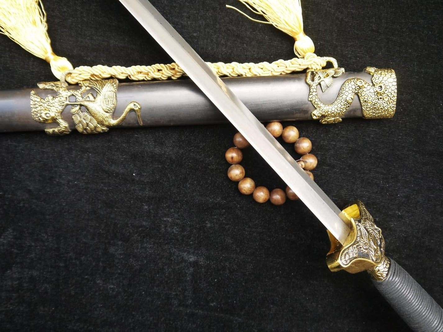 Chinese sword/Folding pattern steel blade/Crane alloy fitting – Chinese ...