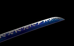 Katana Swords Real Blue Scabbard Forged Medium Carbon Steel Full Tang ...