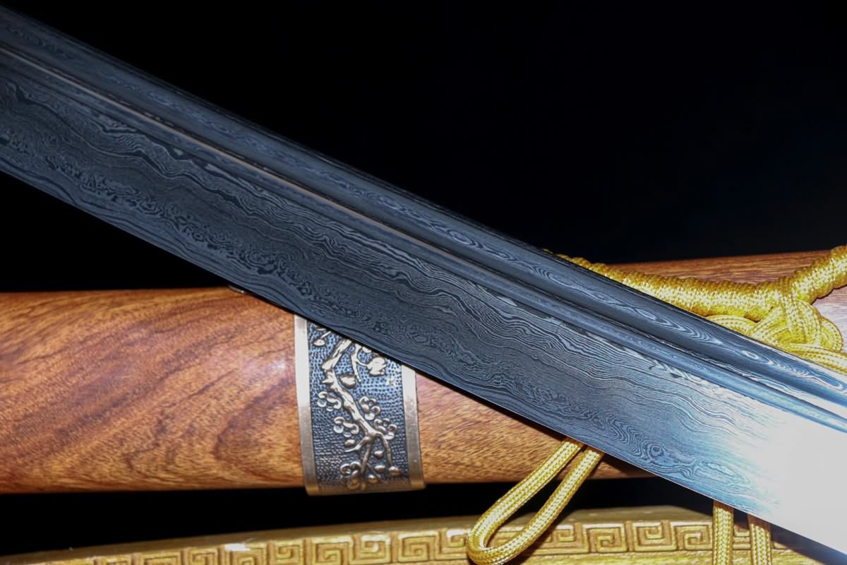 Broadsword,Forged Damascus steel blade,Brass fittings,Chinese sword ...