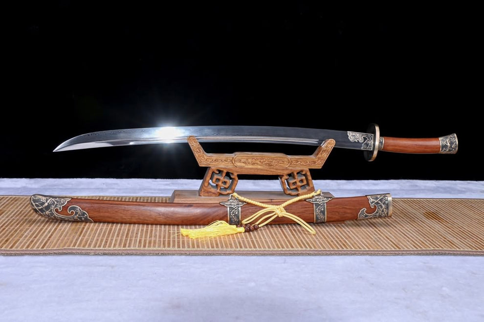 Broadsword,Forged Damascus steel blade,Brass fittings,Chinese sword ...
