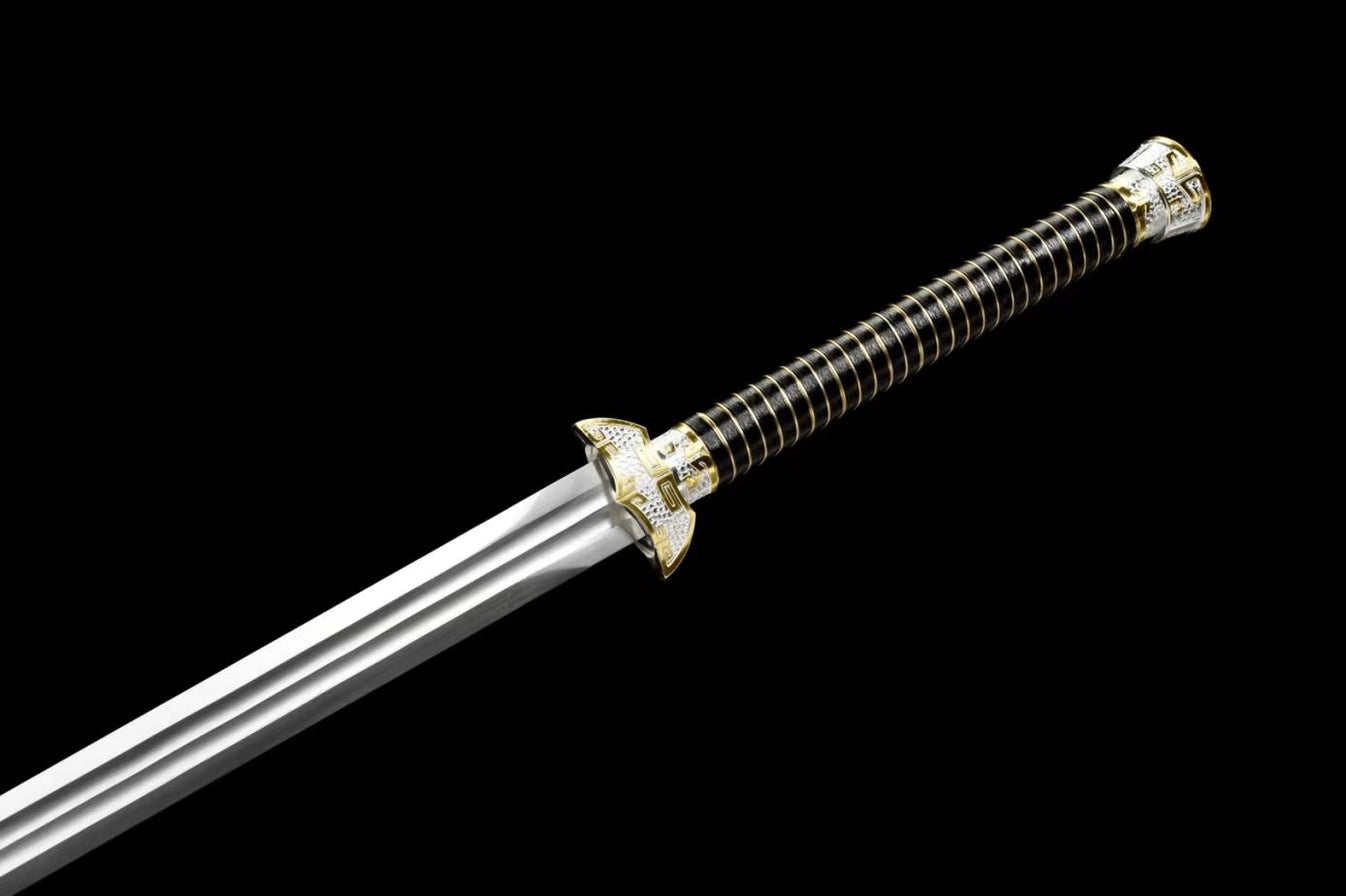 Chinese Sword Black Gold jian sword battle ready swords real weapons ...