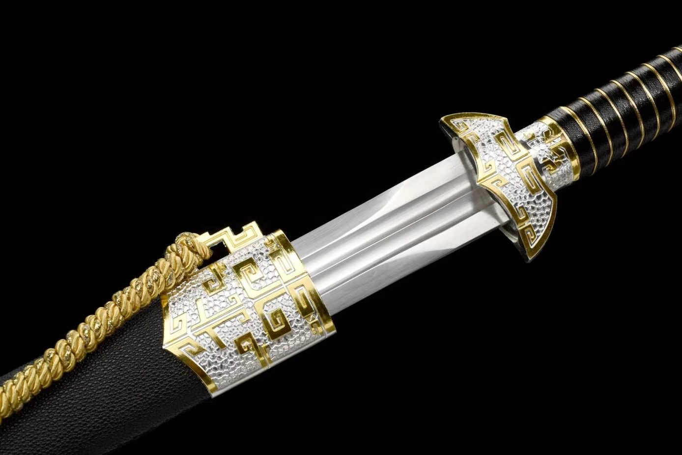 Chinese Sword Black Gold jian sword battle ready swords real weapons – Chinese Sword store