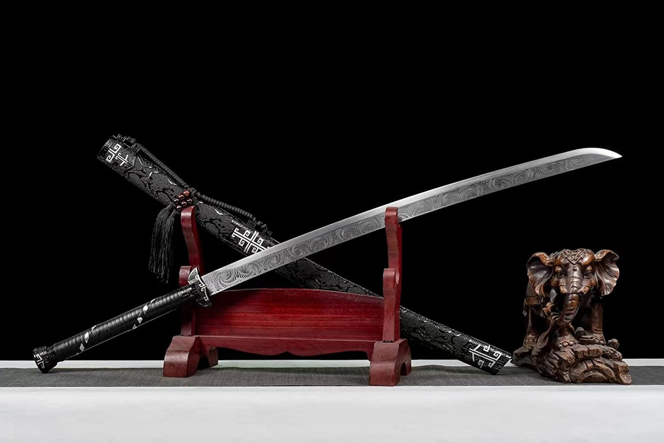 LOONGSWORD Chinese Sword,Black Gold dao Swords Real forged blades ...